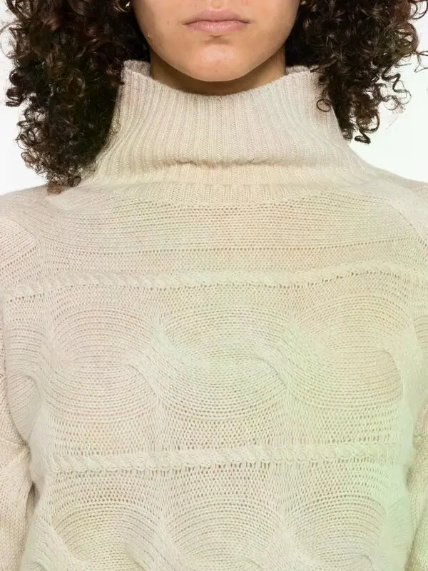 Max Mara Cable-knit Turtleneck Sweater