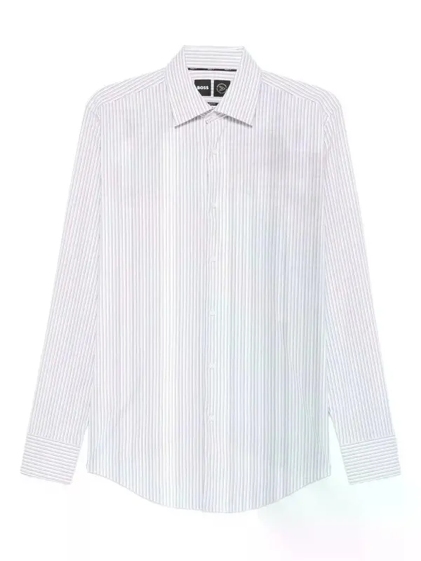 BOSS Striped Long-sleeve Shirt - White