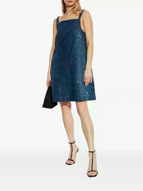 versace jeans couture denim dress Versace Jeans Couture Twigs Denim Mini Dress, Female, Blue, 38