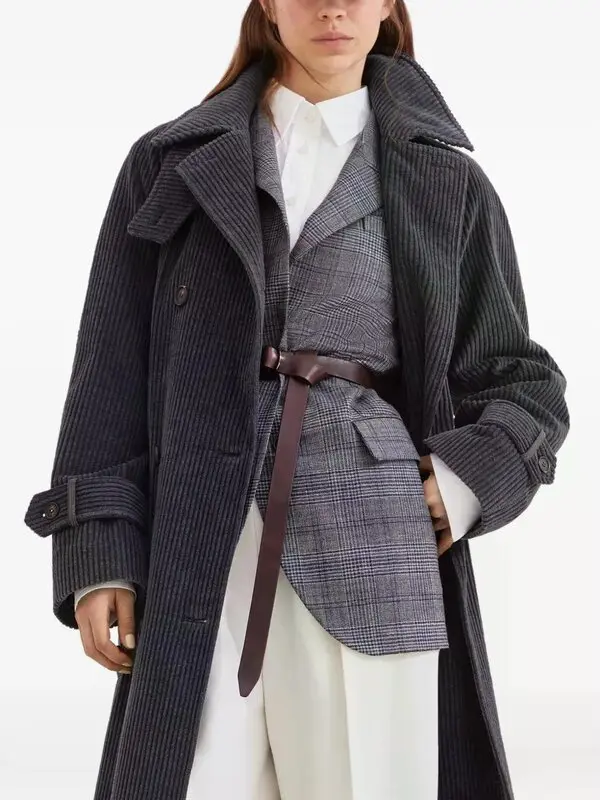 Brunello Cucinelli Corduroy Belted Trench Coat