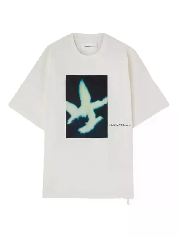 PEACEMAKER OAMC Bird-print Cotton T-shirt - White