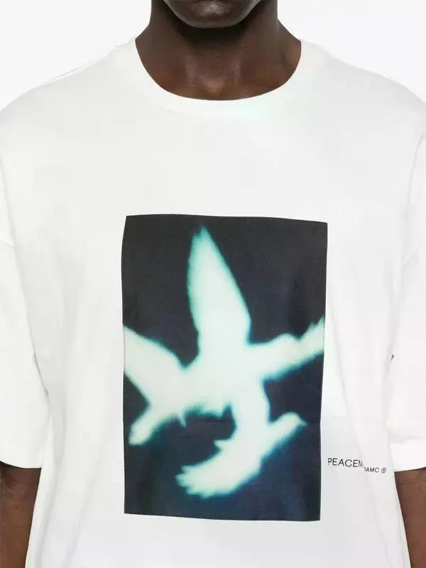PEACEMAKER OAMC Bird-print Cotton T-shirt - White