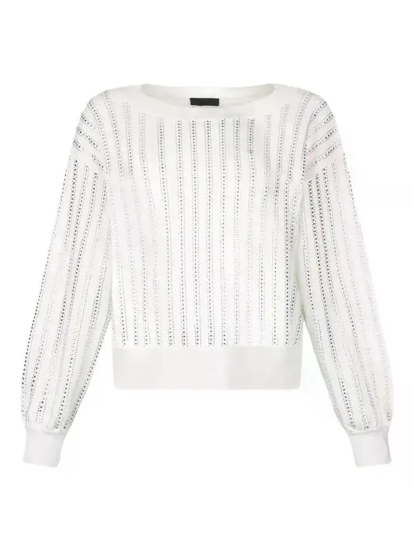 Liu Jo Rhinestone-embellished Puff-sleeve Sweater