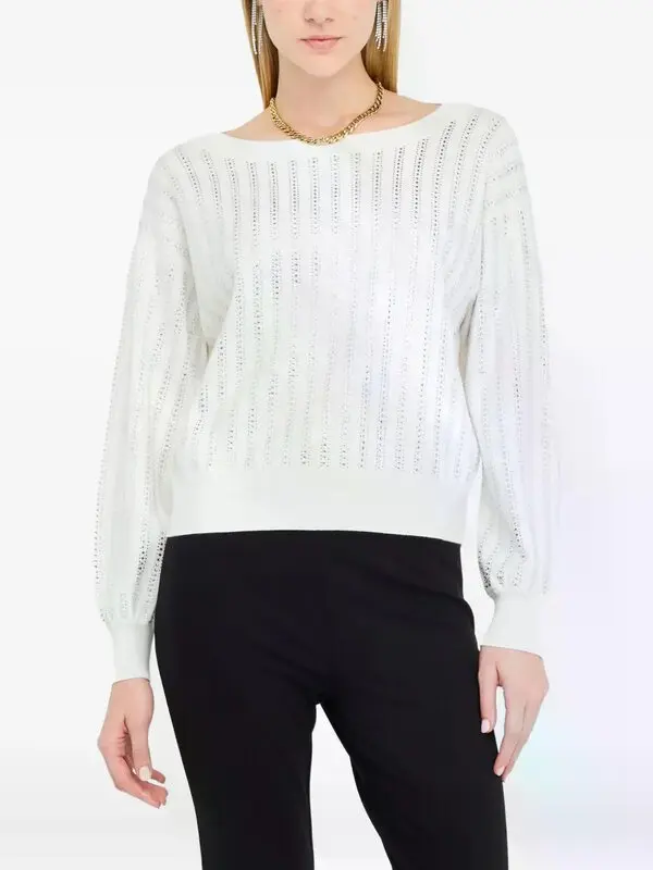 Liu Jo Rhinestone-embellished Puff-sleeve Sweater