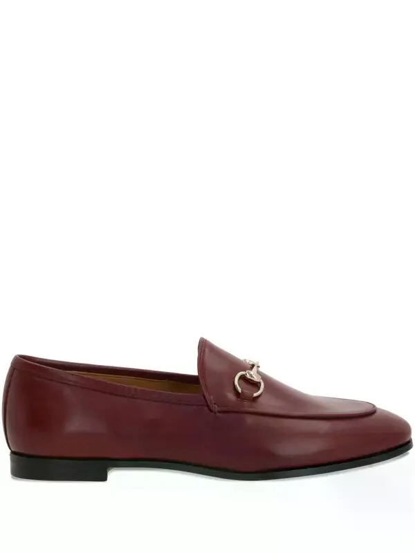 Gucci Leather Loafers With Horsebit Detail - Red