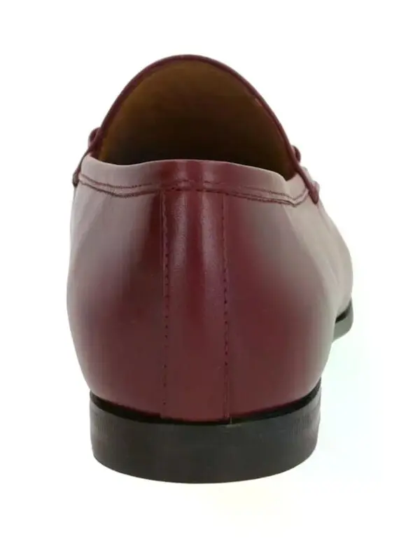 Gucci Leather Loafers With Horsebit Detail - Red