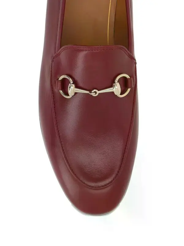 Gucci Leather Loafers With Horsebit Detail - Red