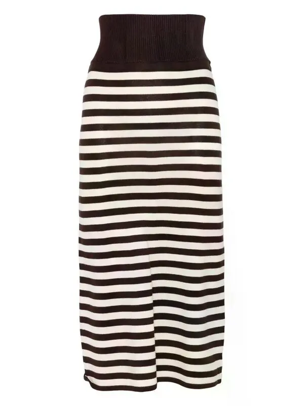 Frankies Bikinis Striped Midi Skirt