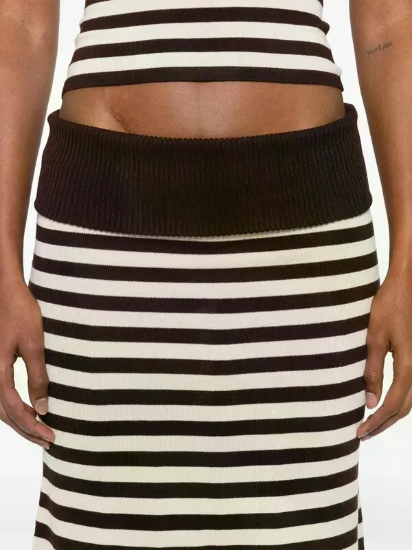 Frankies Bikinis Striped Midi Skirt
