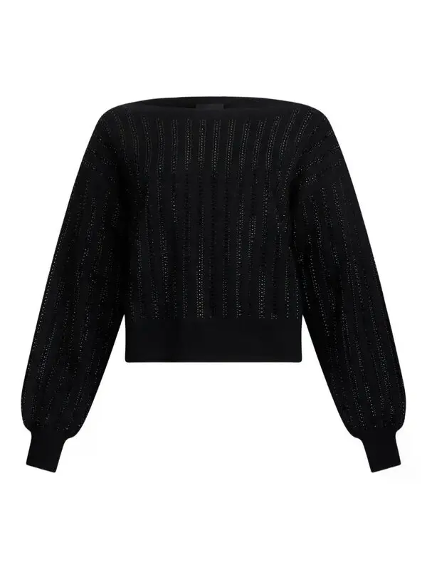 Liu Jo Rhinestone-embellished Puff-sleeve Sweater
