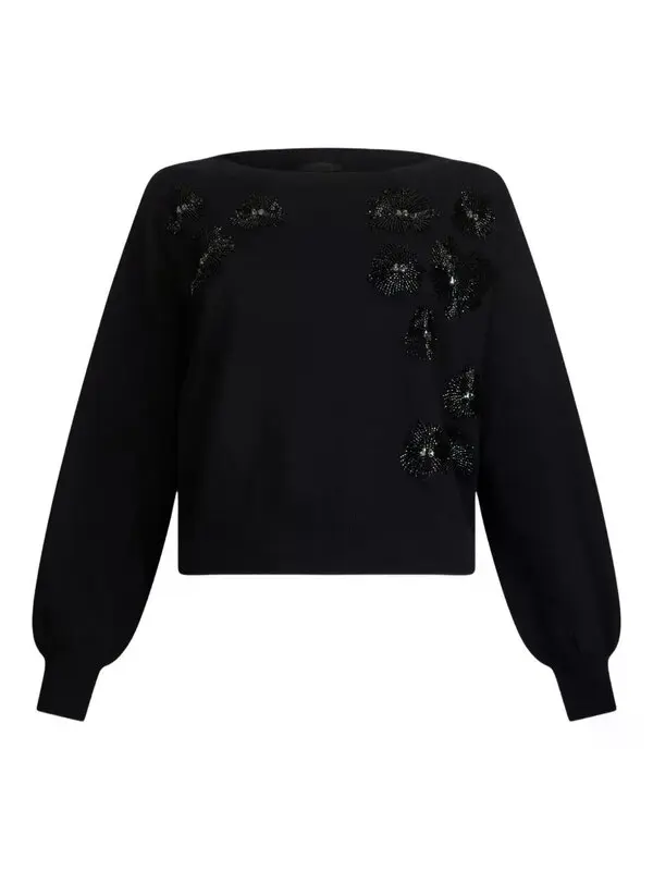 Liu Jo Rhinestone-embellished Puff-sleeve Sweater
