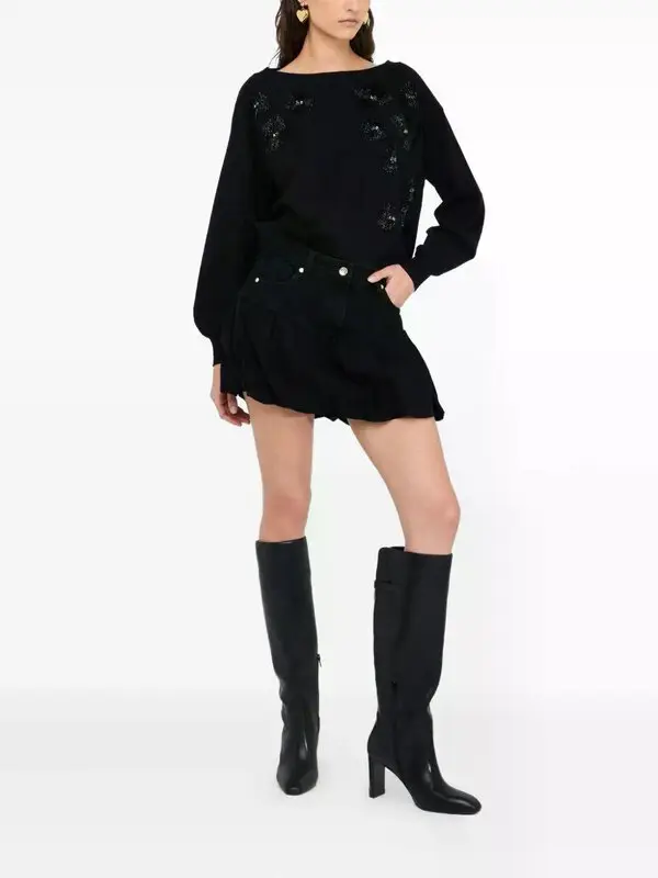 Liu Jo Rhinestone-embellished Puff-sleeve Sweater