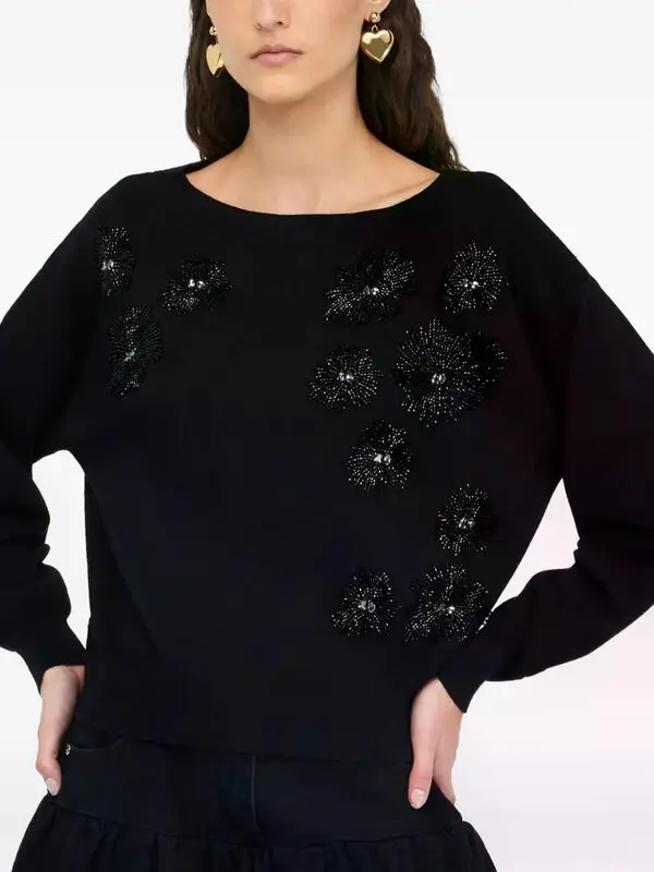 Liu Jo Rhinestone-embellished Puff-sleeve Sweater
