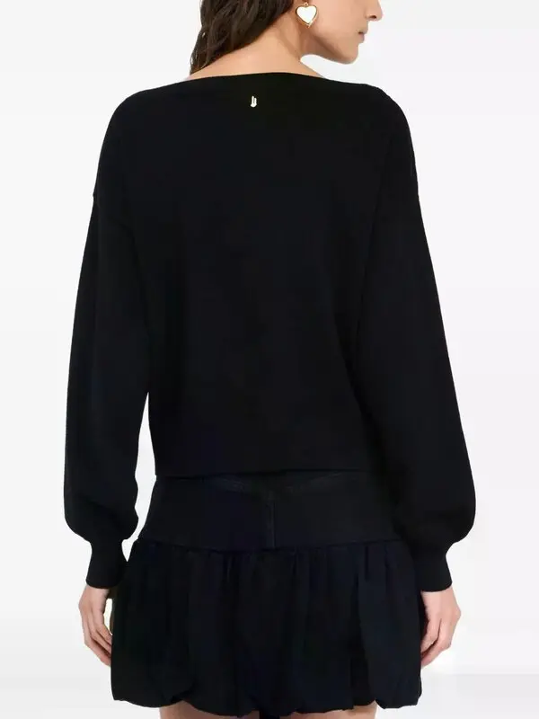 Liu Jo Rhinestone-embellished Puff-sleeve Sweater