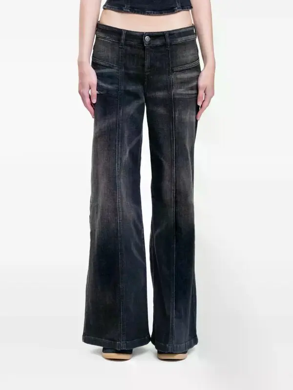 DIESEL® High-waisted Wide-leg Jeans - Black