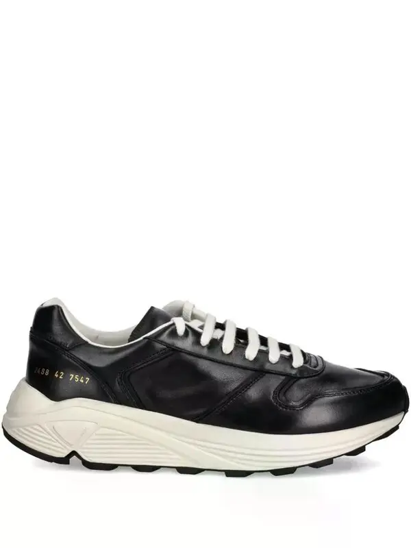 COMMON PROJECTS Premium Runner Leather Sneakers - Black