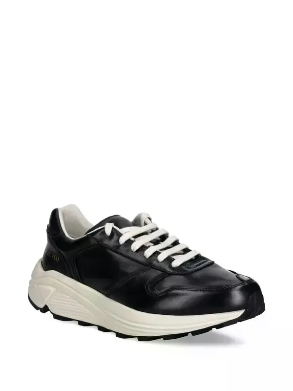 COMMON PROJECTS Premium Runner Leather Sneakers - Black