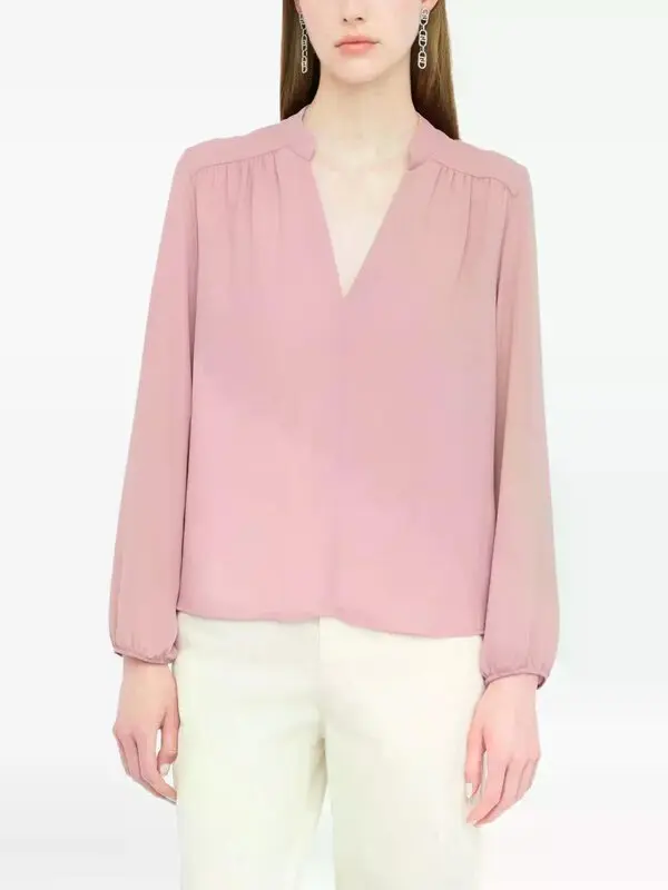 Liu Jo Mandarin-collar V-neck Blouse