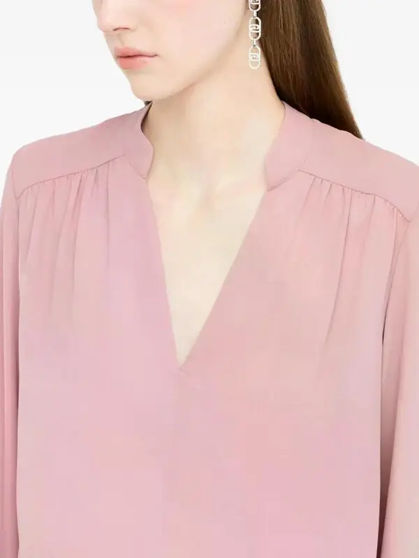 Liu Jo Mandarin-collar V-neck Blouse
