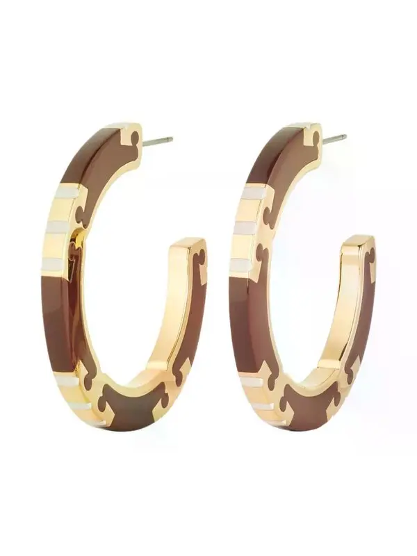 Tory Burch T Stripe Hoop Earrings - Gold