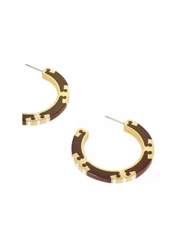 Tory Burch T Stripe Hoop Earrings