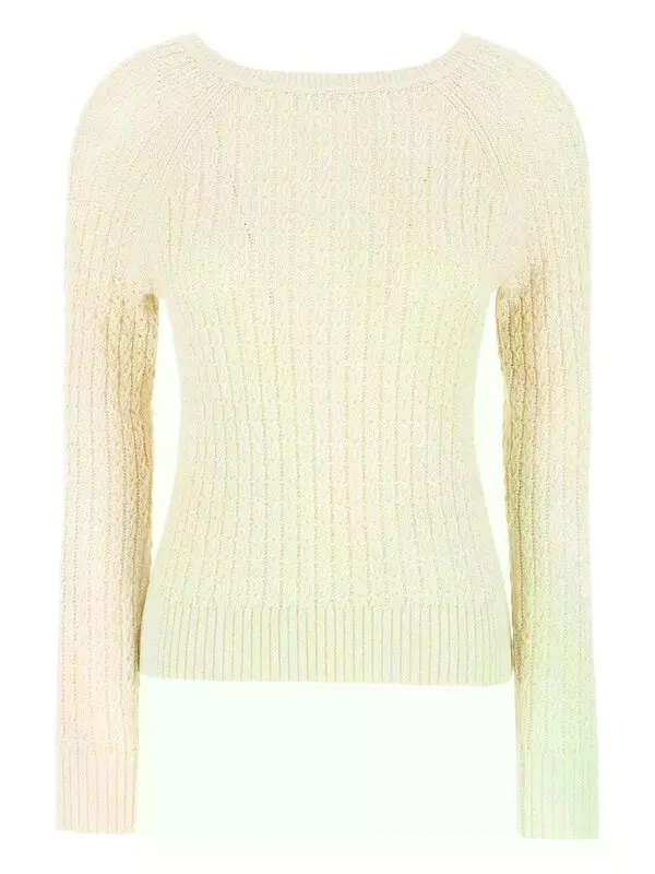 BALLANTYNE Cable-knit Raglan-sleeve Sweater - White