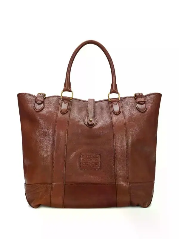 Polo Ralph Lauren Heritage Textured Leather Tote Bag - Brown