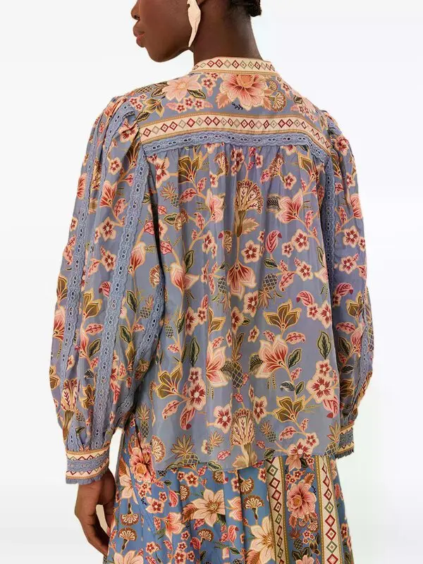 Farm Rio Tapestry-print Blouse - Blue