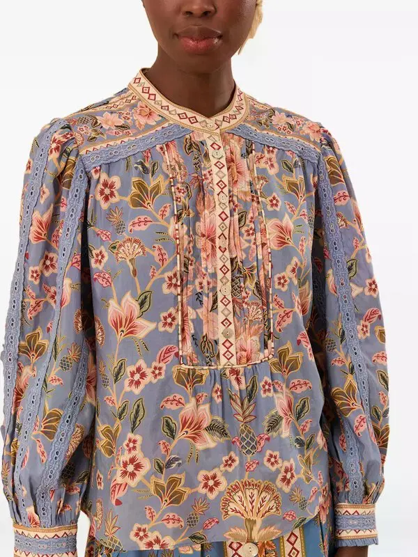 Farm Rio Tapestry-print Blouse - Blue