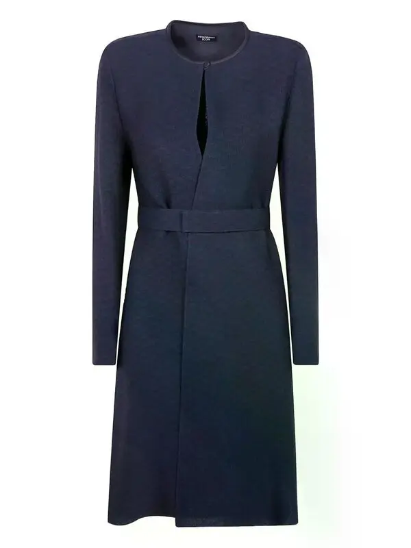 Emporio Armani Belted Keyhole-neck Dress