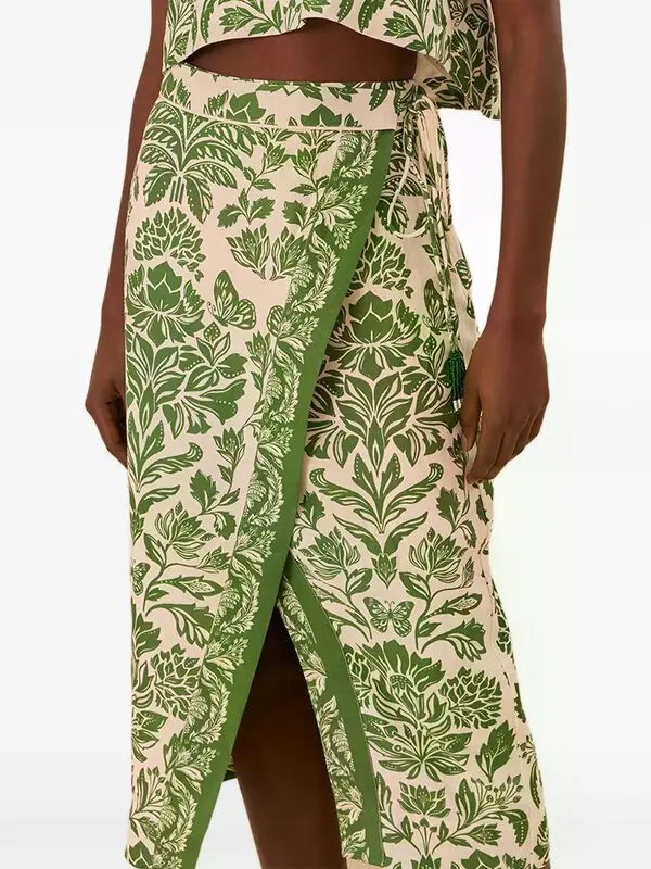 Farm Rio Tapestry-print Wrap Skirt