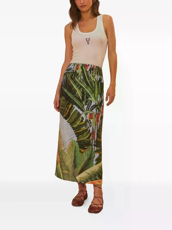 Farm Rio Amazônia Forest-print Midi Skirt