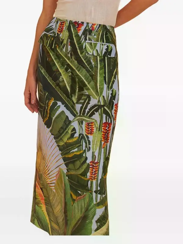 Farm Rio Amazônia Forest-print Midi Skirt