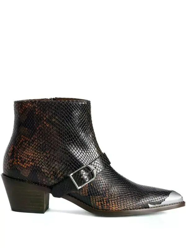 Zadig&Voltaire Snakeskin-effect Buckle Boots - Black