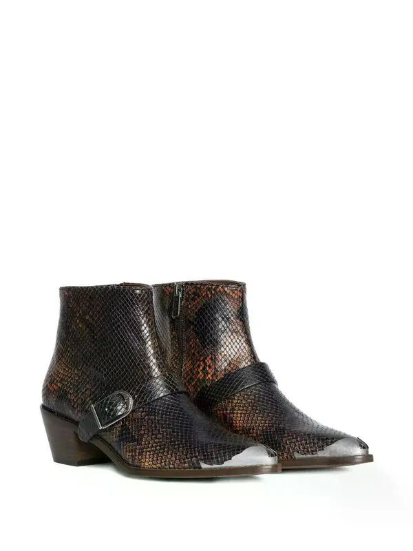 Zadig&Voltaire Snakeskin-effect Buckle Boots - Black