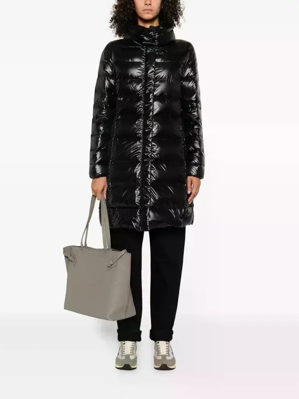 FAY Quilted Stand-collar Coat - Black