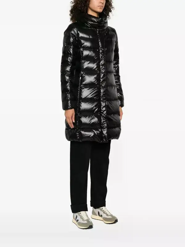 FAY Quilted Stand-collar Coat - Black