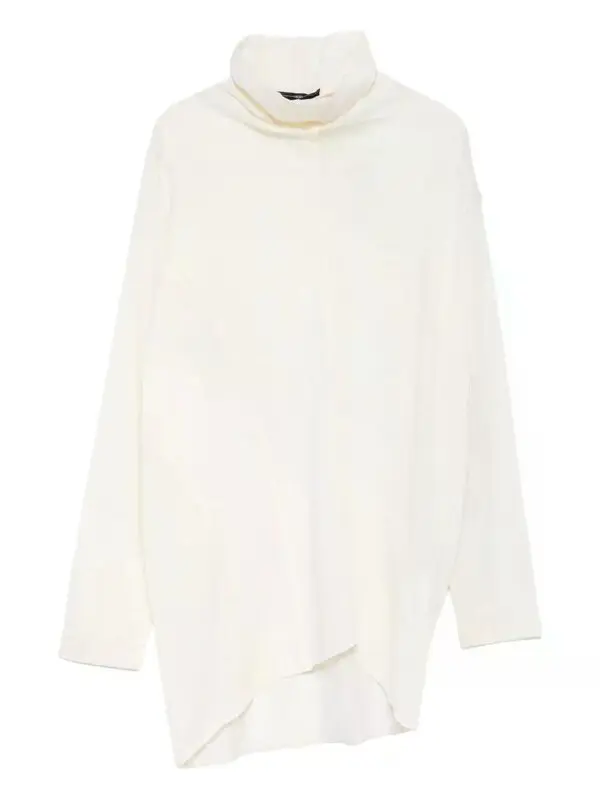 High Neck Asymmetric-hem Top