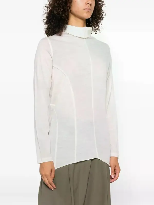 High Neck Asymmetric-hem Top