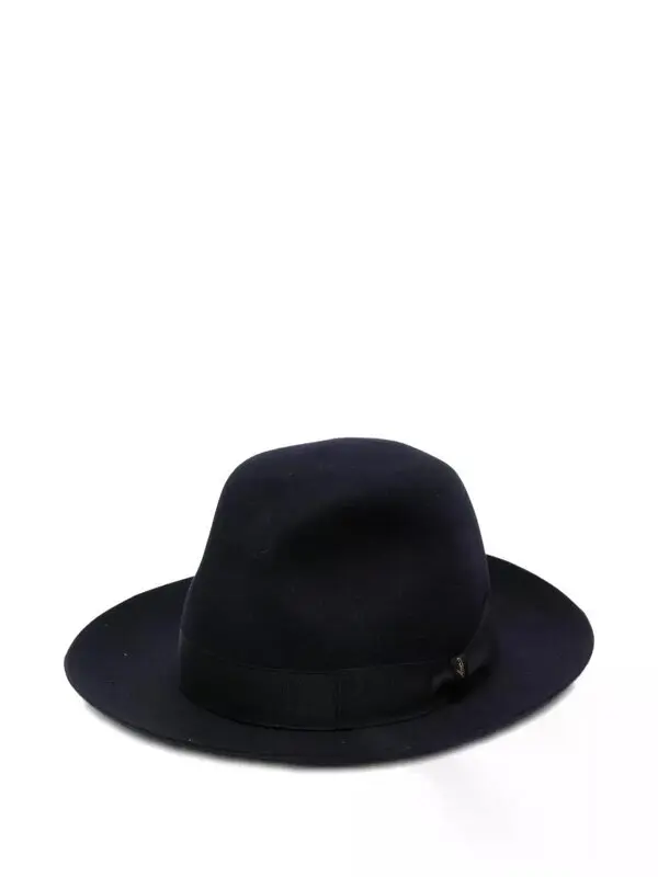 Borsalino Wide-brim Hat With Ribbon - Blue