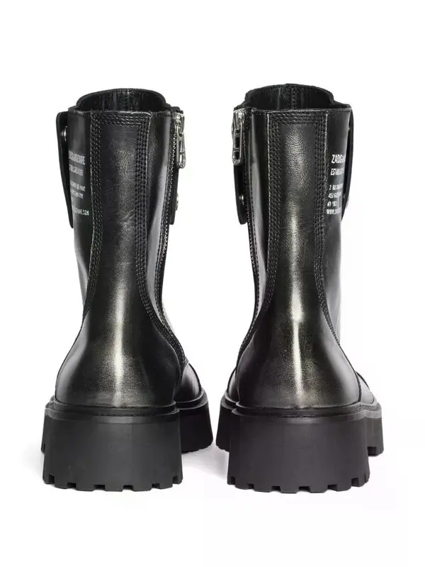 Zadig&Voltaire Leather Combat Boots - Black