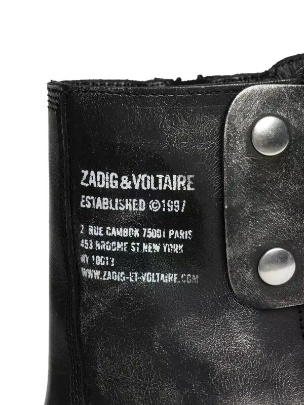 Zadig&Voltaire Leather Combat Boots - Black