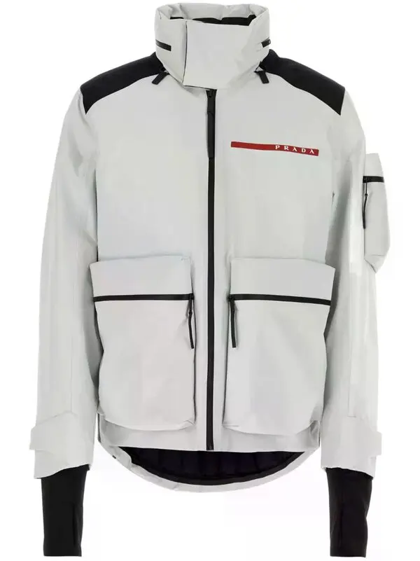 Prada Logo-appliqué Padded Ski Jacket - Neutrals