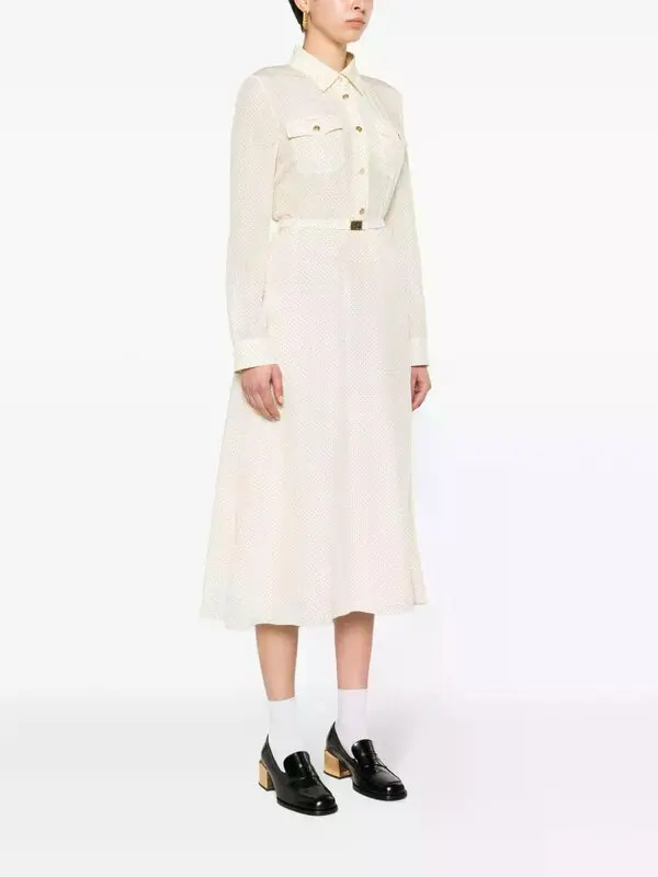 Miu Miu Micro-dot Crepe Midi Dress