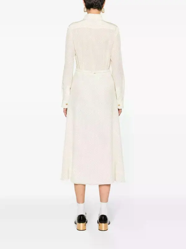 Miu Miu Micro-dot Crepe Midi Dress
