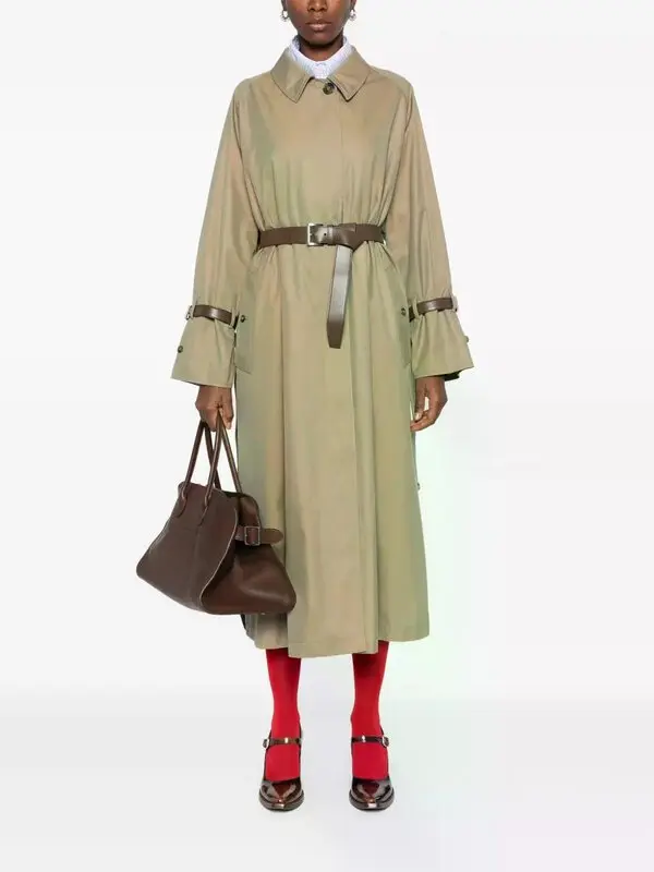 Prada Belted Trench Coat In Green - 76% Off | Editorialist