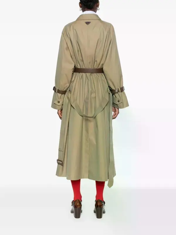 Prada Belted Trench Coat In Green - 76% Off | Editorialist