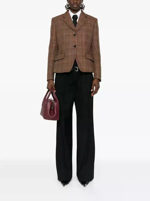 Prada Plaid Check Virgin Wool Blazer