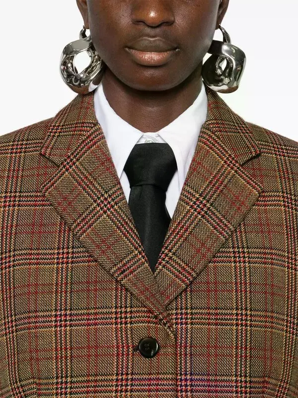 Prada Plaid Check Virgin Wool Blazer