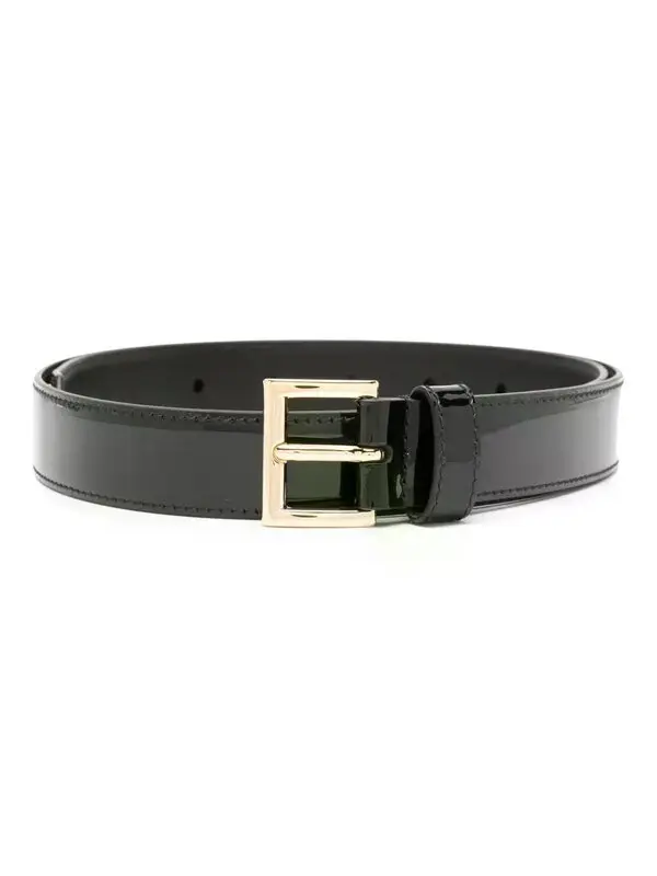 Prada Logo-plaque Patent Leather Belt - Black